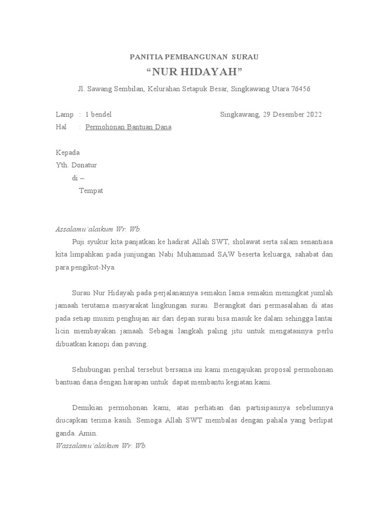 Proposal Bikin Kanopi | PDF