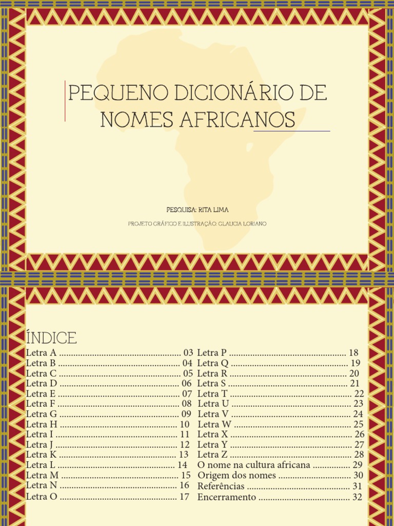 Pequeno Dicionário de Nomes Africanos | PDF | Família | África