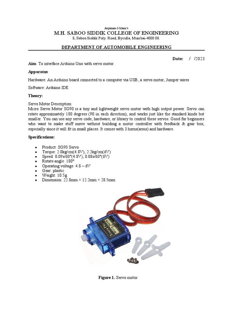 Servo Motor 1 | PDF | Arduino | Servomechanism