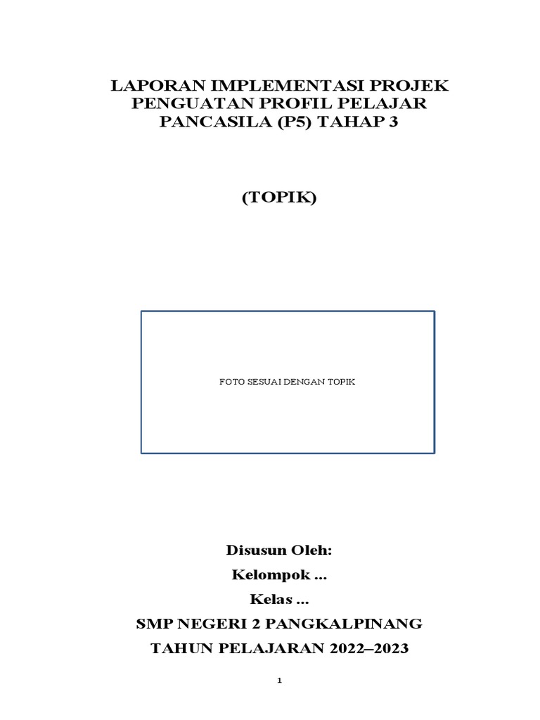 Contoh Format Laporan p5 | PDF