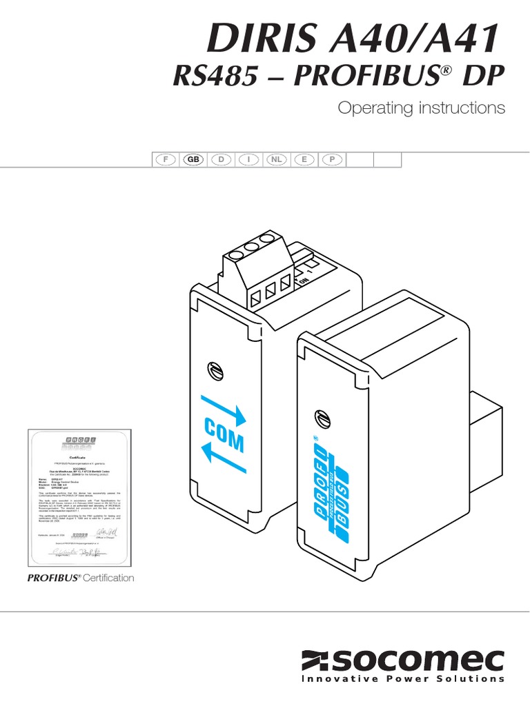 Rs485 - Profibus DP: DIRIS A40/A41 | PDF | Ac Power | Bit