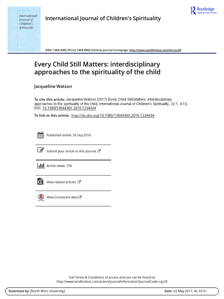 Every Child Still Matters Interdisciplinary Approaches To The Spirituality of The Child | PDF ...
