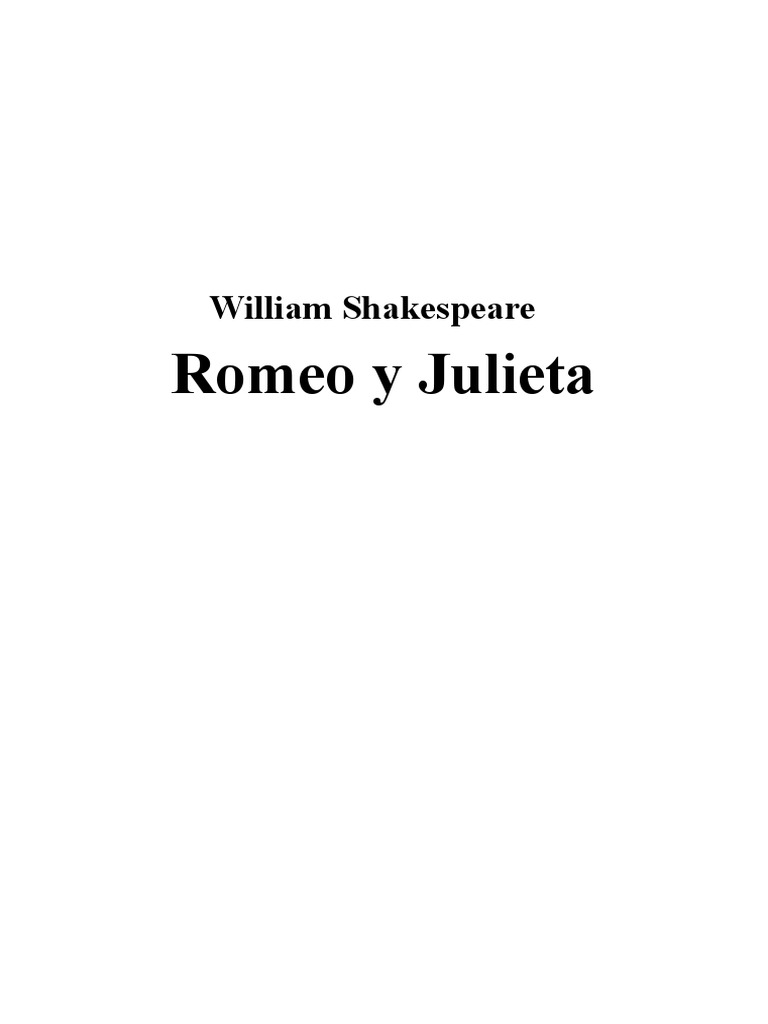 William Shakespeare - Romeo y Julieta | PDF