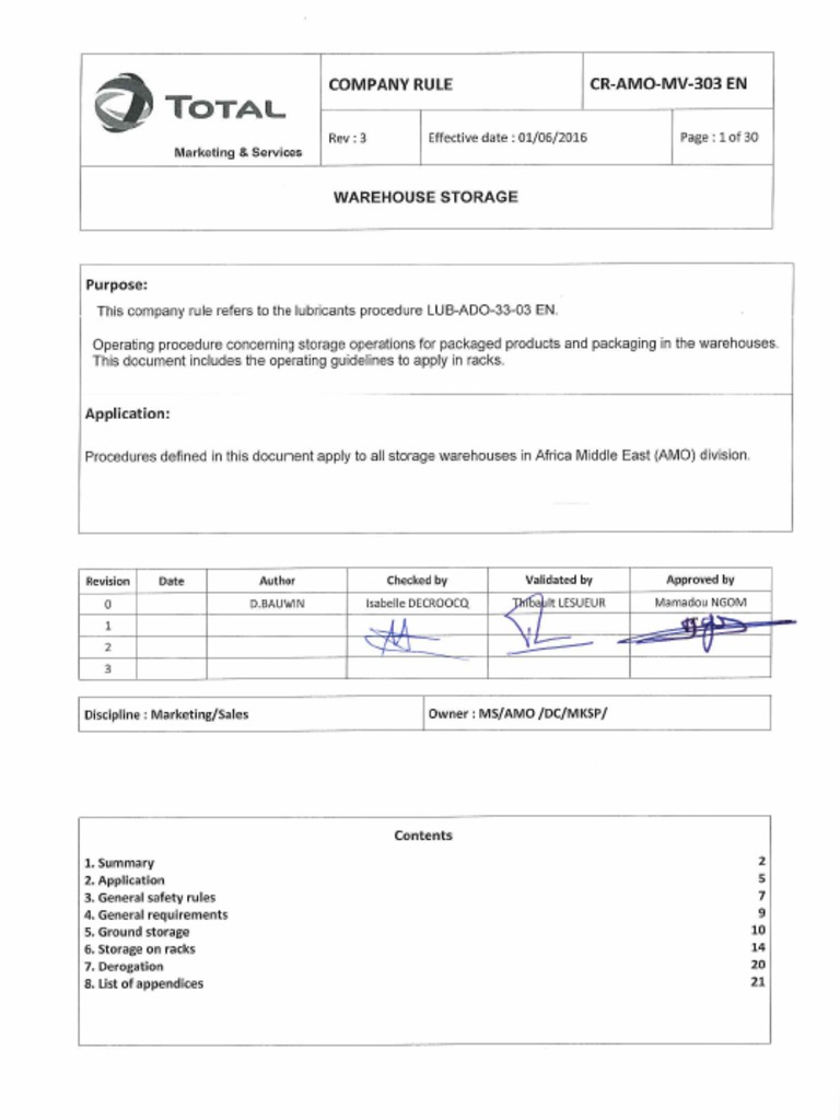 Annex 1 - Warehouse Storage Procedure (Part 1) | PDF