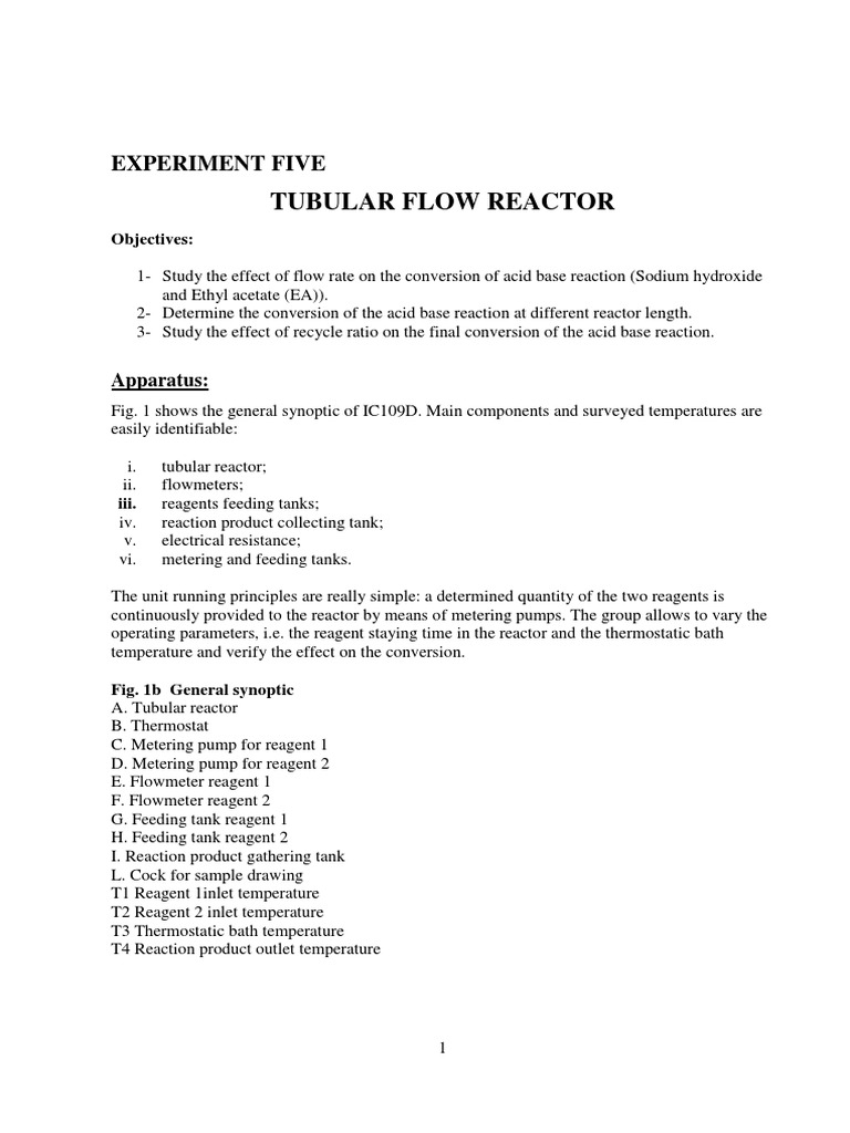PFR 1 | PDF | Reaction Rate | Reaction Rate Constant