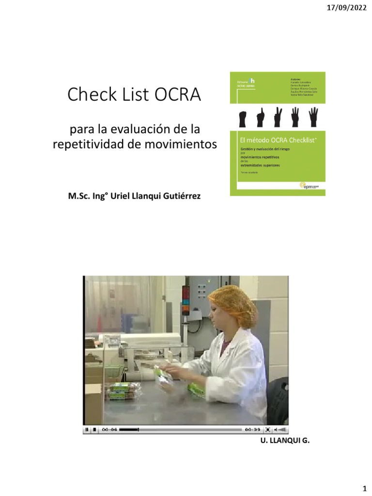 Check List OCRA 1 | PDF | Músculo | Medicina CLINICA