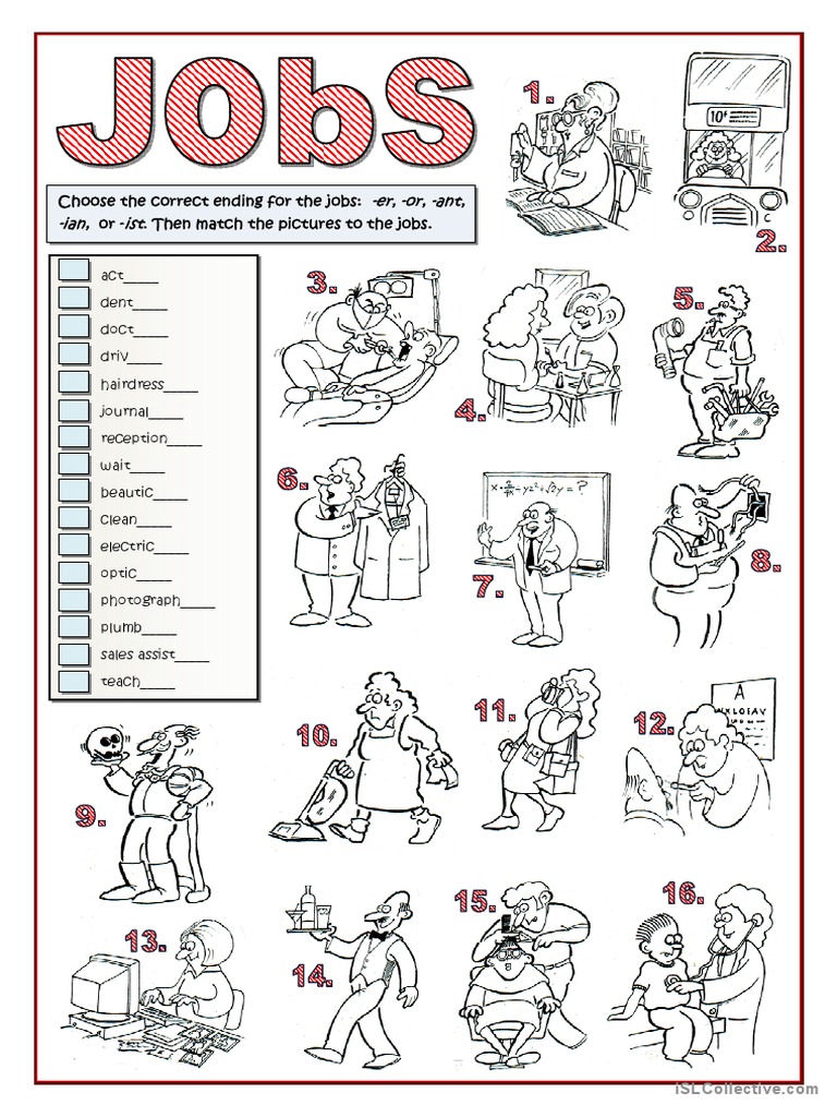 Jobs and Suffixes For Jobs | PDF