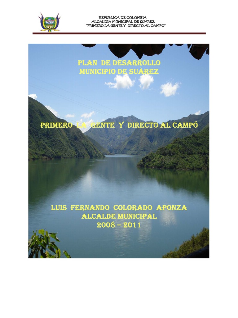 Plan de Desarrollo Suarez - Cauca - 2008 - 2011 | PDF