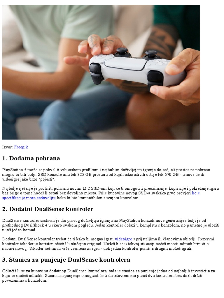 Upotpuni Iskustvo Igranja - Najbolja Dodatna Oprema Za PS5 | PDF