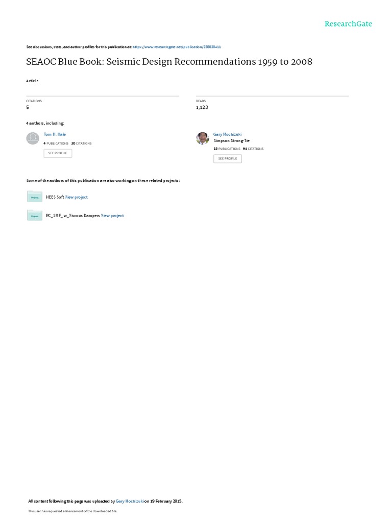 1959 - SEAOC Bluebook Seismic Design Recommendations - J Diebold, K ...