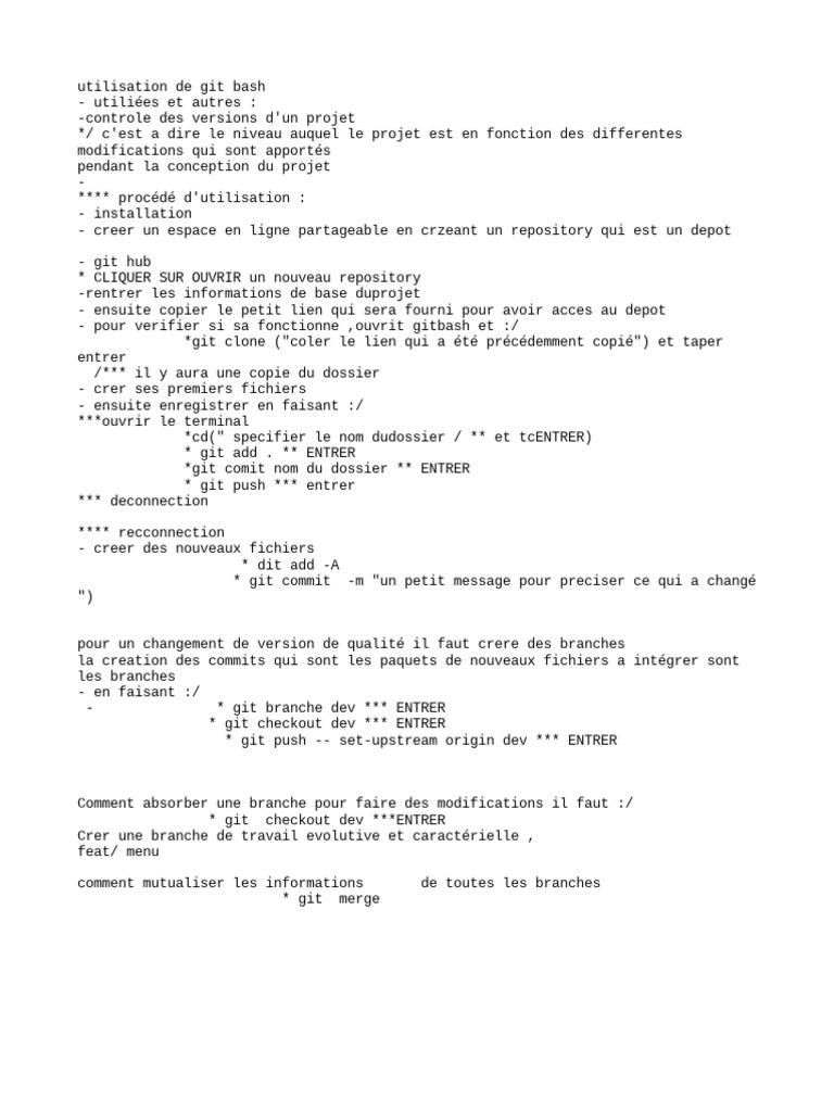 Cours Sur GIT BASH | PDF