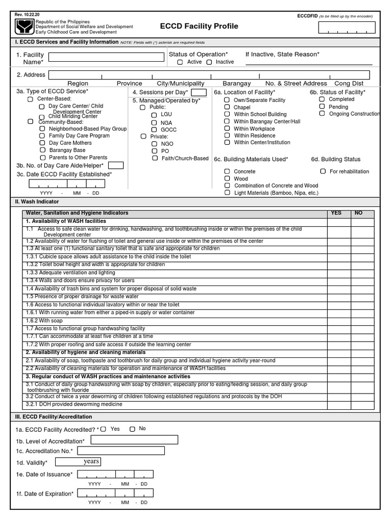 Eccd Facility Profile 10222020 | PDF