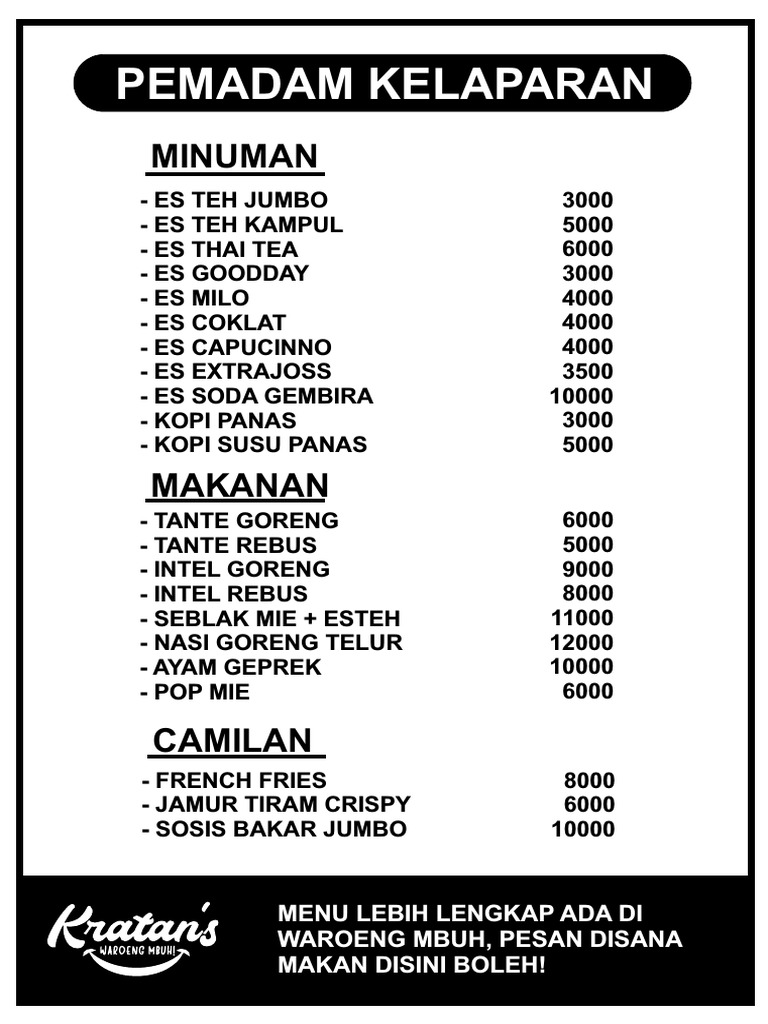 Daftar Menu Ps | PDF