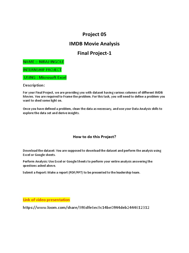 IMDB Movie Analysis Guide | PDF | Data | Computing