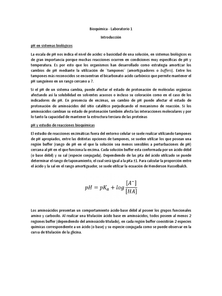 Guia 1 Amortiguadores y Aminoacidos | PDF | Solución tampón | Ph