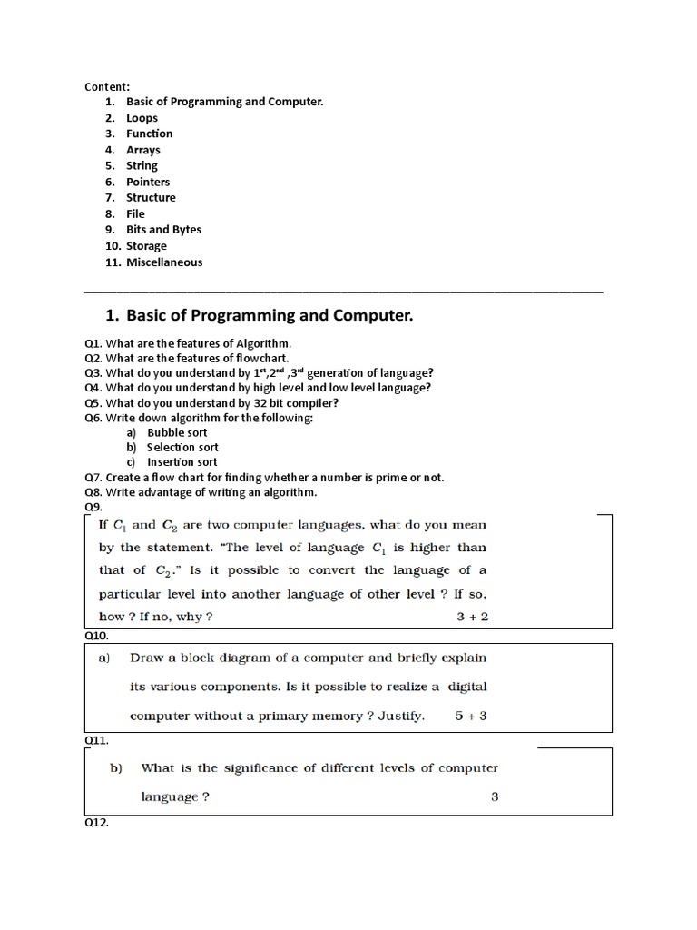 MasterQBank For C | PDF | Teaching Methods & Materials