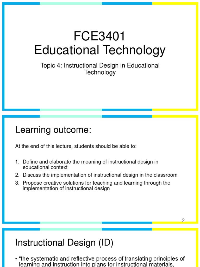 Topic 4 Instructional Design in Educational Technology | PDF ...