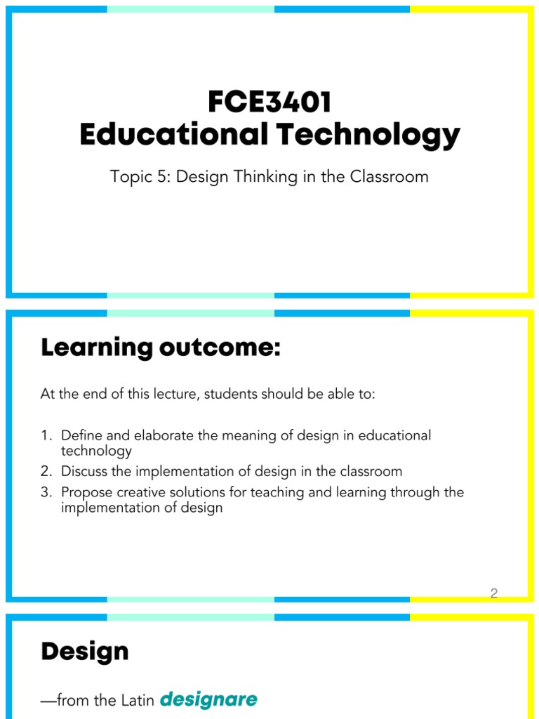 Topic 5 Design Thinking in The Classroom | PDF