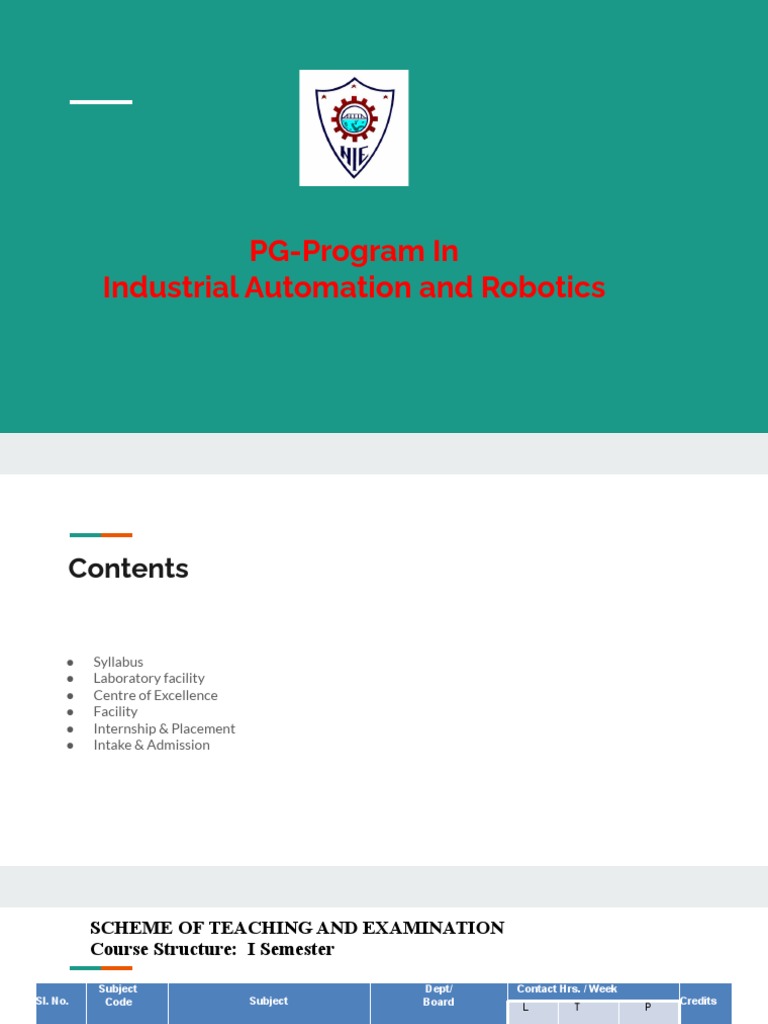 IAR Program Acdemic Details | PDF | Automation | Robotics