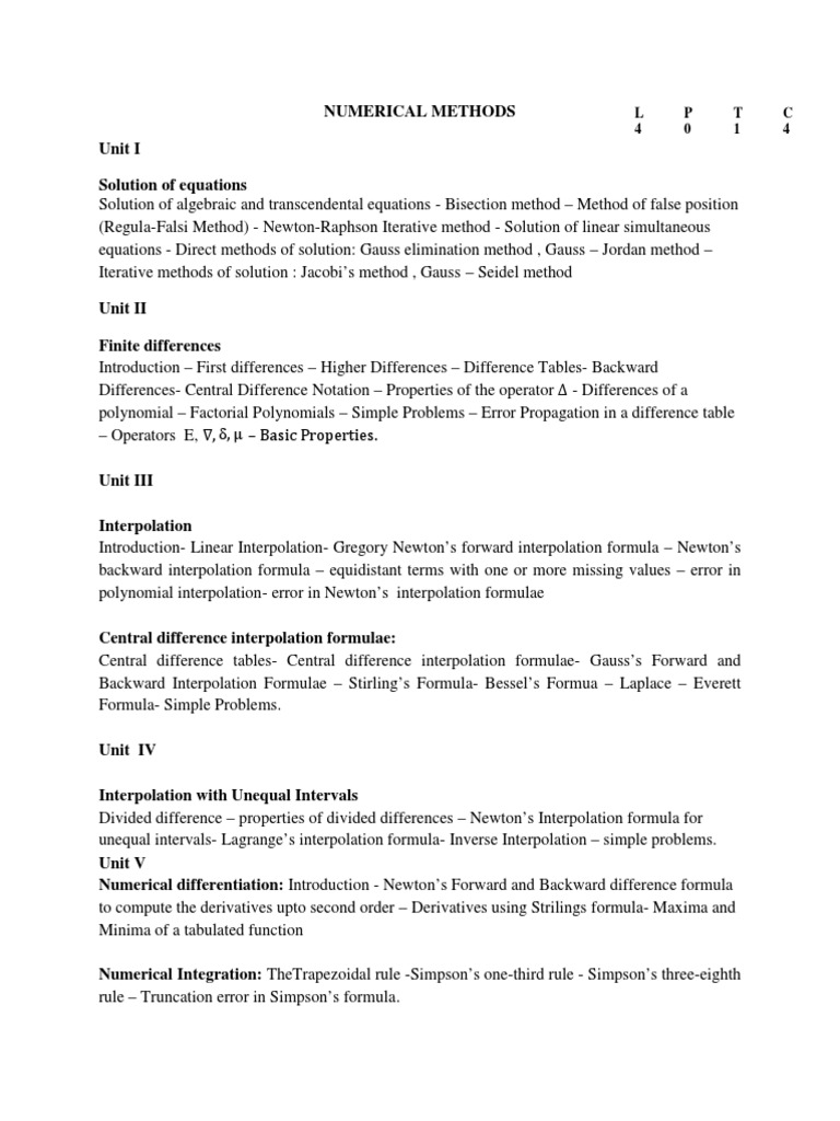 Numerical Methods | PDF | Numerical Analysis | Finite Difference