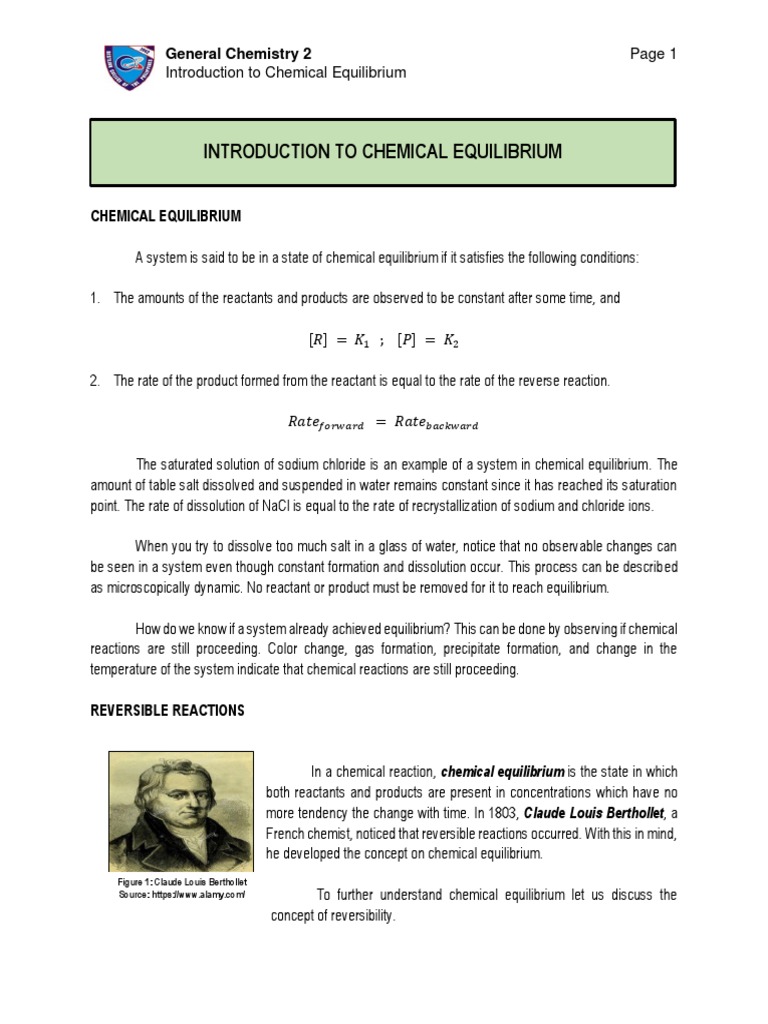 GC2 Week11 Lesson Proper | PDF | Chemical Equilibrium | Chemical Reactions