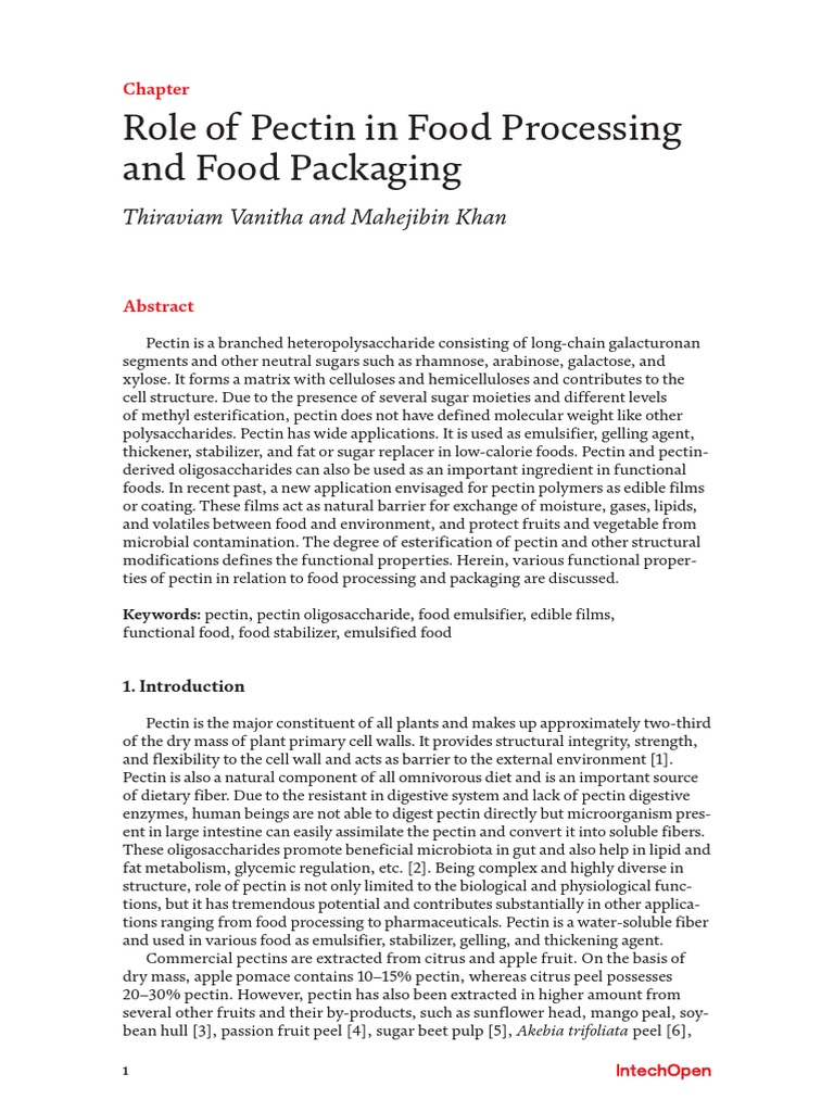Role of Pectin in Food Processing | PDF