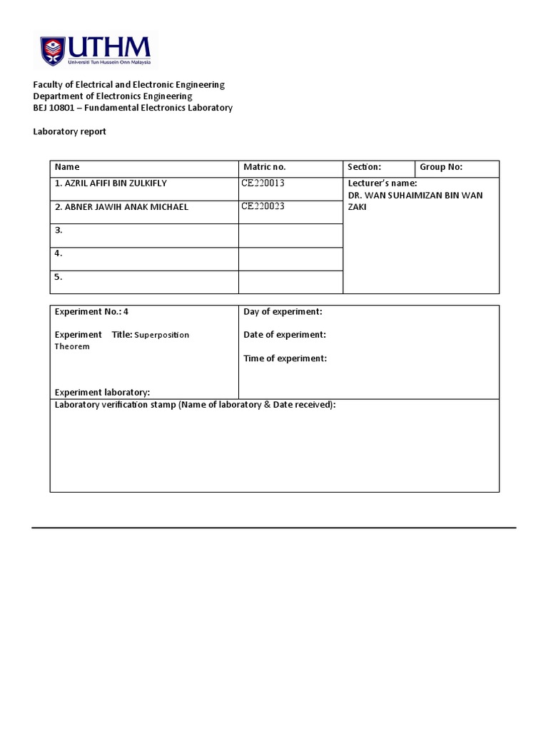 Lab 4 Report Pdf Electrical Network Electrical Engineering 