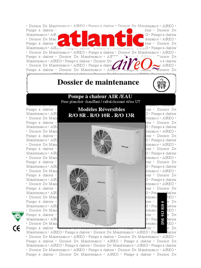 Dossier de Maintenance: Pompe À Chaleur AIR /EAU Modèles Réversibles R/O 8R - R/O 10R - R/O 13R ...
