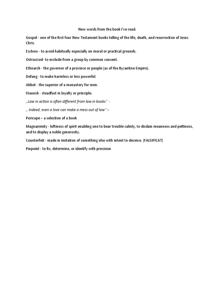 New Words PDF