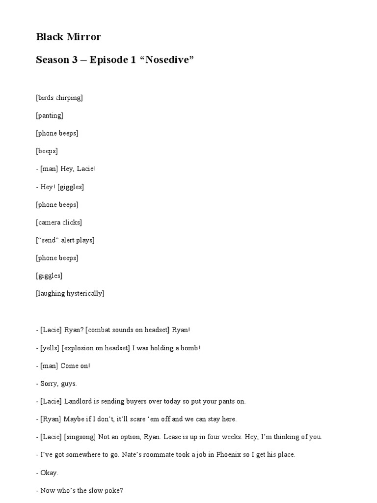 Black Mirror Script | PDF