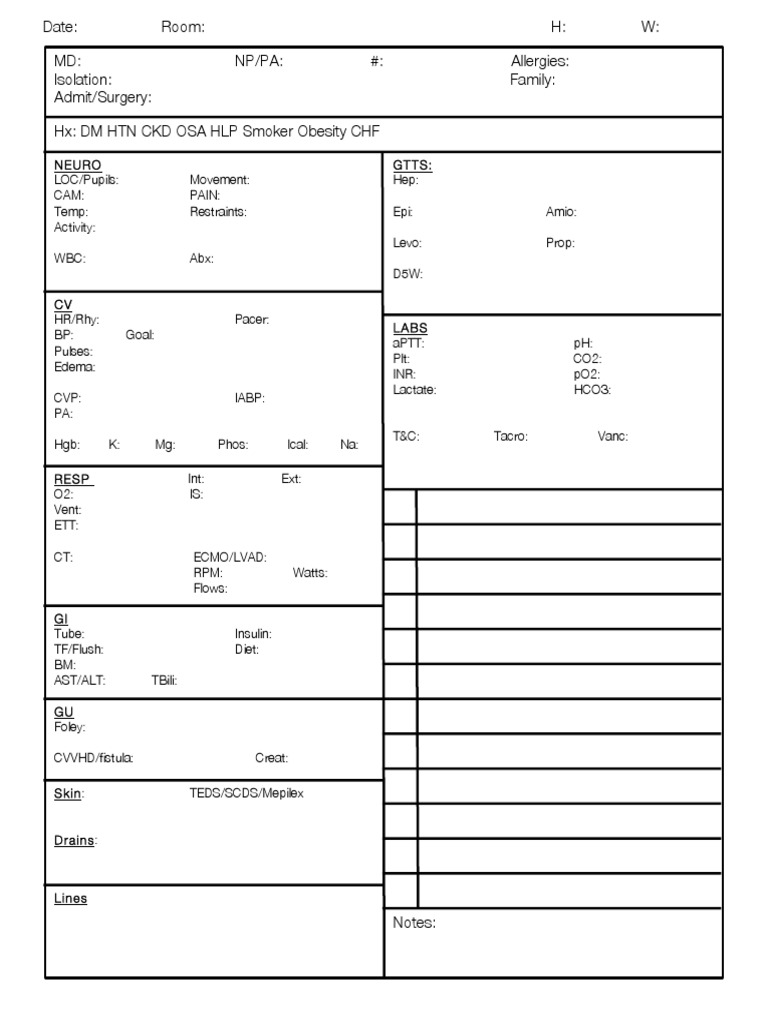 Nurses Report Sheet | PDF