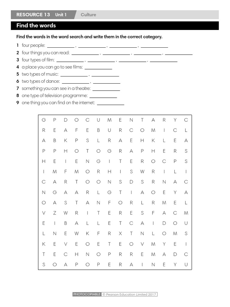 Cultural Word Search Activity | PDF
