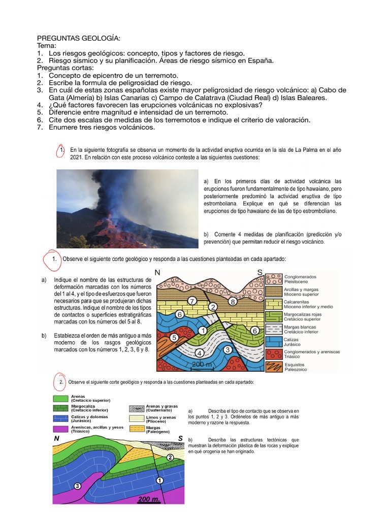 EXAMEN GEOLOGÍA | PDF