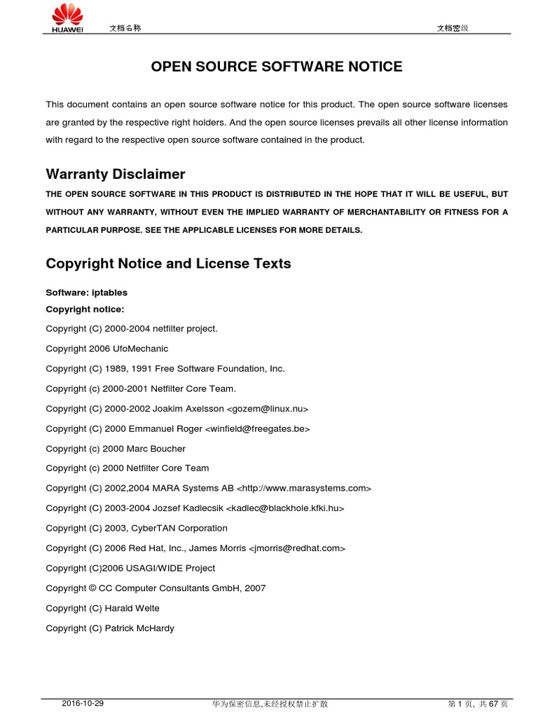 Open Source Software Notice Pdf Source Code Free Software