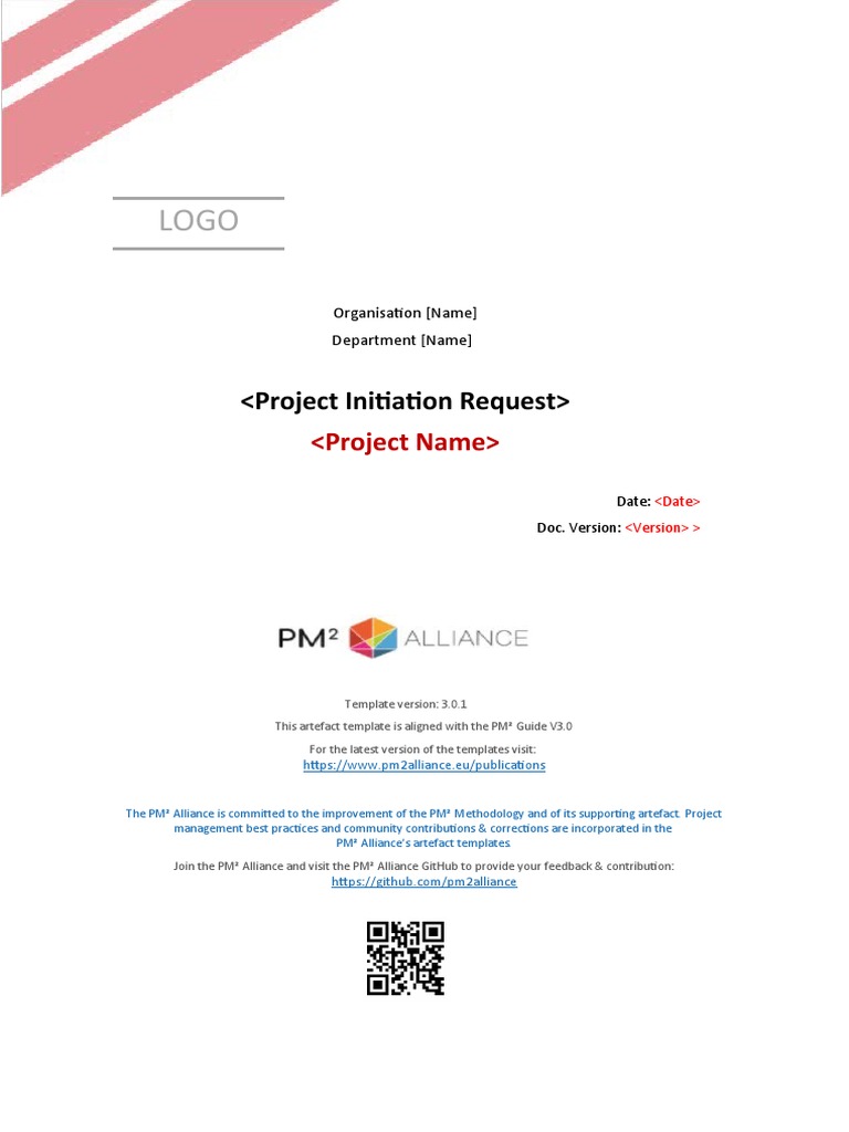 (01 I PM2-Template v3) Project - Initiation - Request (ProjectName) (Dd-Mm-Yyyy) (VX X) | PDF