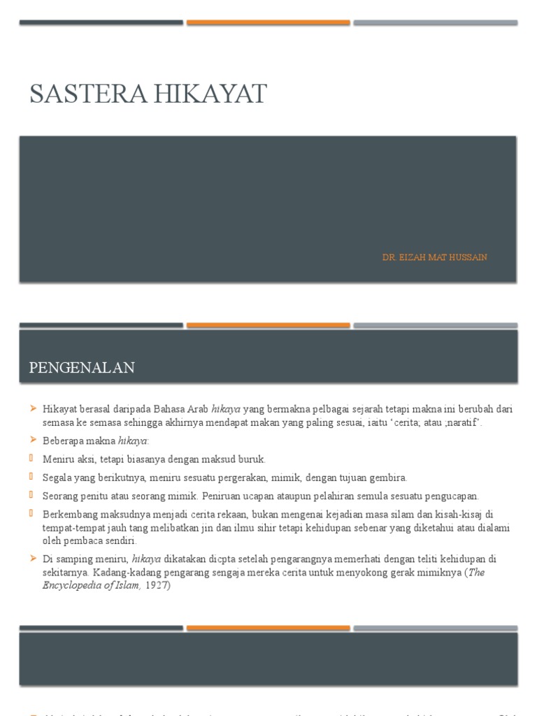 Sastera Hikayat Slide | PDF