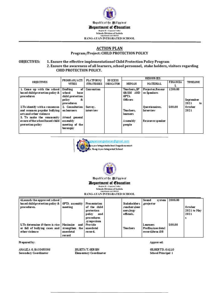 CPP Action Plan | PDF | Social Institutions
