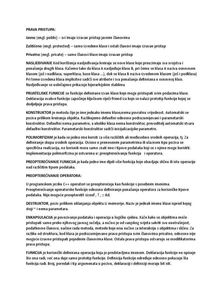 OOP - Smjernice Za Usmeni | PDF