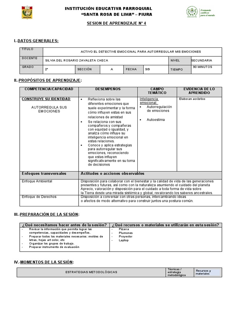 Autorregulación Emocional en Secundaria | PDF | Las emociones | Aprendizaje