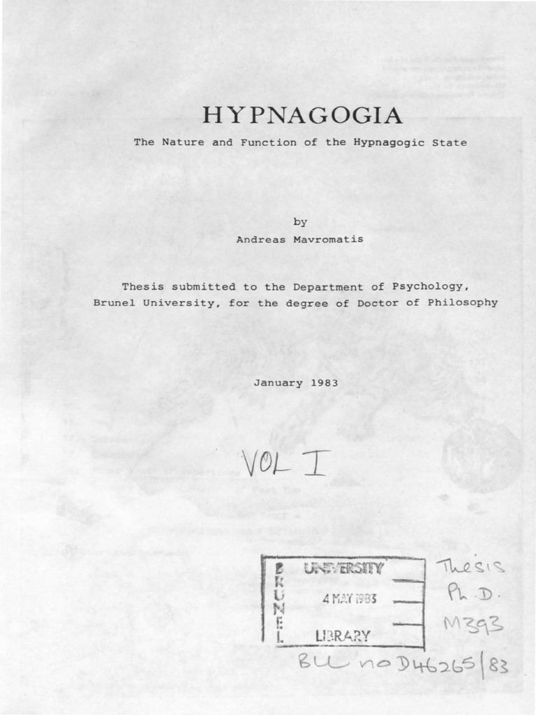 Understanding Hypnagogia and Its Functions | PDF | Mental Processes ...