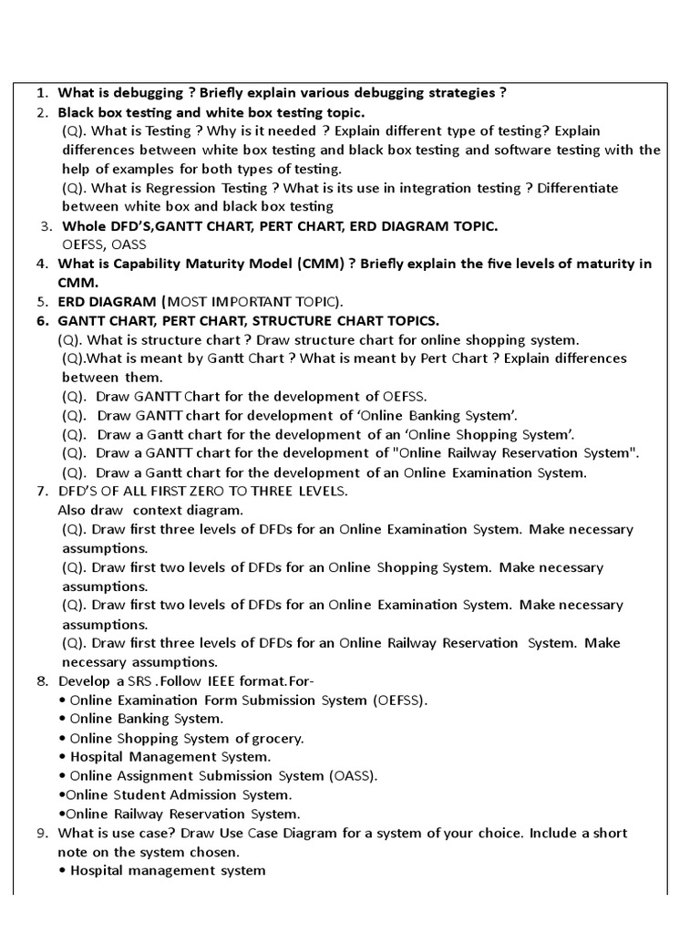 Most Important Topic and Questions (BCS052) | PDF | Software Engineering | Systems Engineering