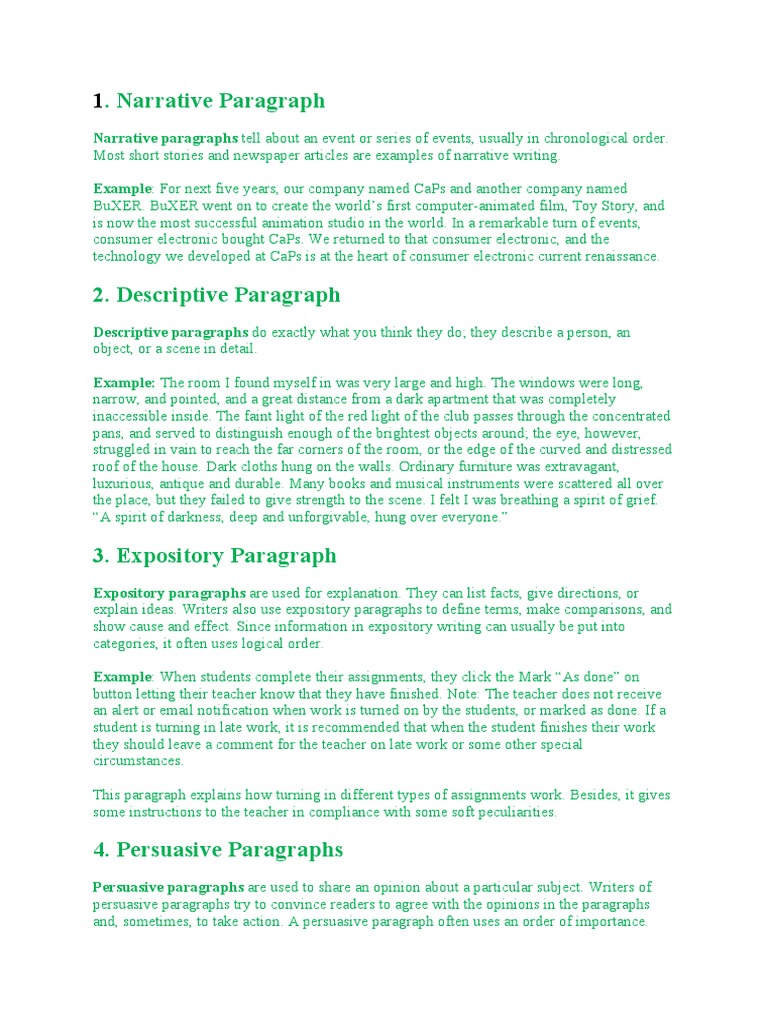 Narrative Paragraph | PDF