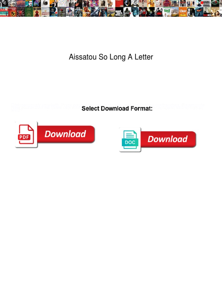 Aissatou So Long A Letter | PDF