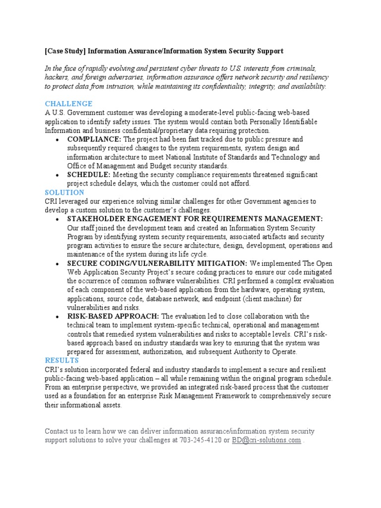 Case Study | PDF | Information Security | Computer Security