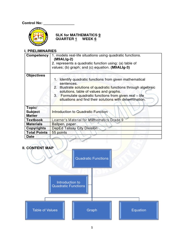Mathematics 9 Q1 Week6 Reyes Nancy | PDF