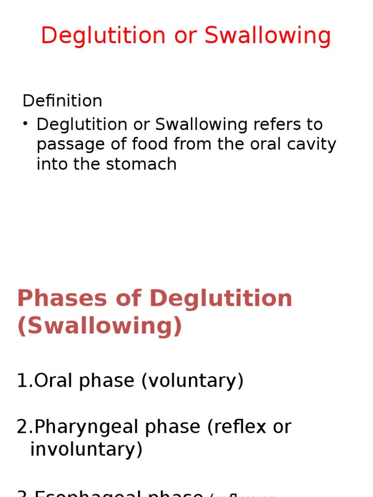Deglutition or Swallowing | PDF