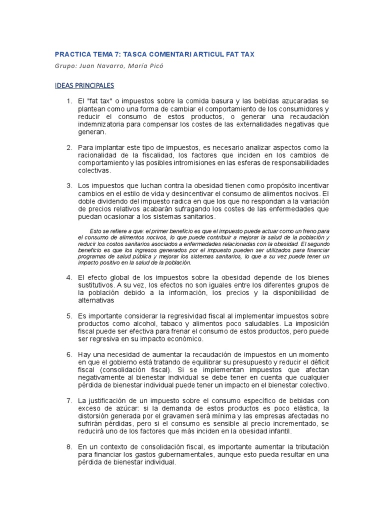Tasca 7 SP2 | PDF | La política fiscal | Impuestos