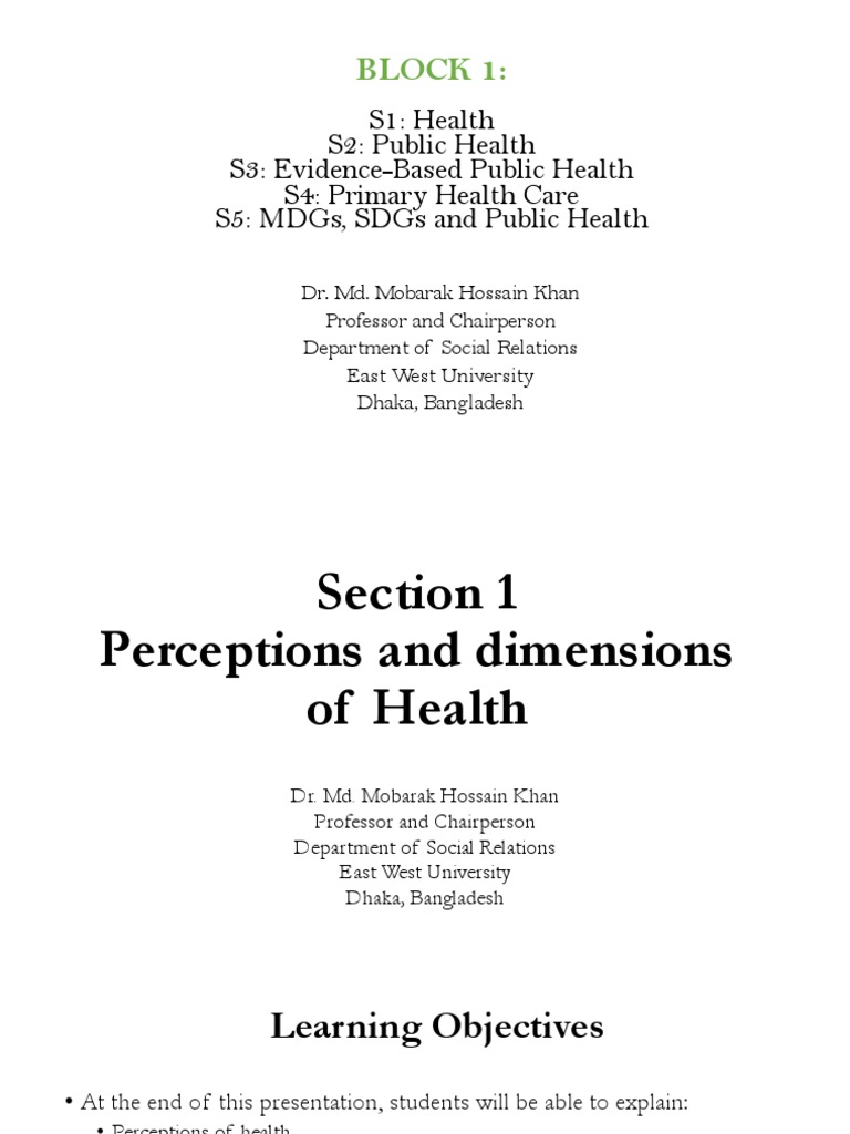 Pop202 - Block1 - Health, PH, PHC, Ebph, Mdgs and Sdgs | PDF | Public Health | Health Care