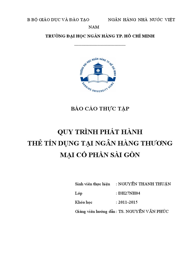 (123doc) Bao Cao Thuc Tap Quy Trinh Phat Hanh The Tin Dung Tai Ngan Hang TMCP Sai Gon | PDF