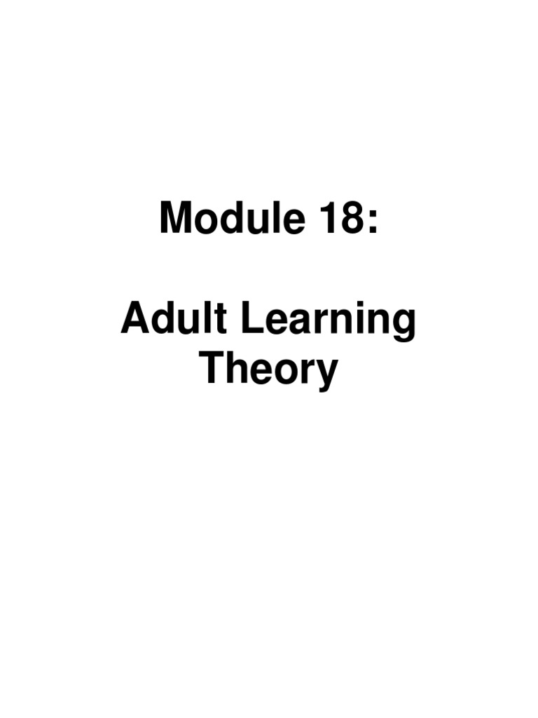 Adult Learning Theory Pdf